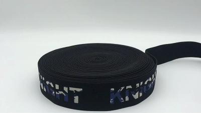 China Printing logo Jacquard Elastic Bands 40mm Nylon Fabric Elastic Ribbons Stretch Jacquard Webbing Sewing Accessories for sale