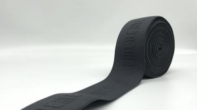 China Custom embossed and debossed logo nylon spandex soft jacquard elastic webbing band strap trimming for underwear for sale