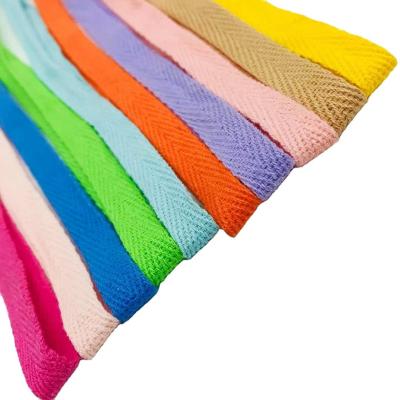 China China factory wholesale Herringbone Cotton Webbing Plain Woven Sewing Fold Over Herringbone Twill Webbing Tape for sale