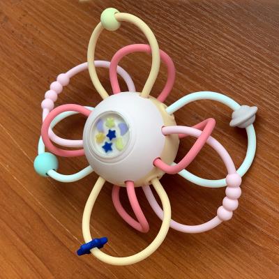 Cina I giocattoli di istruzione di puzzle del silicone dei bambini, bambino hanno bollito il bastone stridente della gomma, mano che afferra la palla, giocattolo sensoriale in vendita