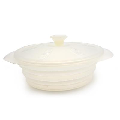 Cina Ordini di fabbrica per utensili da cucina per uso domestico di alta qualità di grado alimentare vasetti utensili in silicone vapori pieghevoli in silicone in vendita
