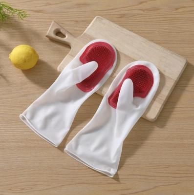 Cina Fabbrica all'ingrosso utensili da cucina senza BPA Pulizzatore in silicone impermeabile per il lavaggio Pulizzatore di piatti Guanti domestici in vendita