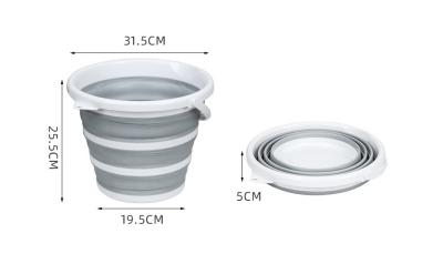 Cina Strumento di pulizia del secchio di silicone pieghevole di grande capacità con maniglia risparmio di spazio vasca idrica esterna per giardino o campeggio in vendita
