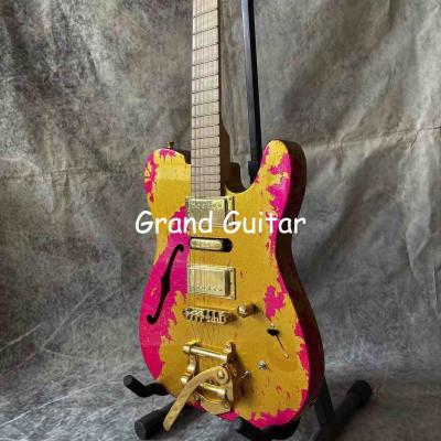 China Custom Flamed Maple neck alder body HSH pickup locking tuner stainless steel fret reverse headstock aged relic Electric for sale