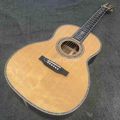 China AAAA handmade OOO shape all Solid ebony wood acoustic electric guitar for sale