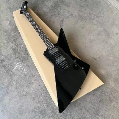 China Custom special shape body ESP style electric guitar in black color glossing finish for sale