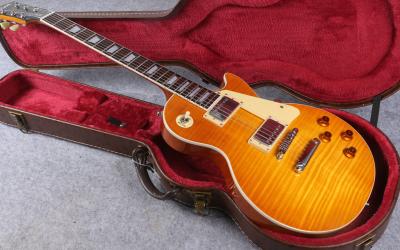China Les in stock 1959 R9 honey burst Paul LP style standard best tiger fire electric guitar,Musical InstrumentsFree shipping for sale