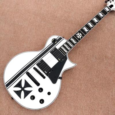 China In stock Custom LTD Iron Cross SW James Hetfield Signature Electric Guitar EMG Snow White, Rosewood Fingerboard, Free sh for sale