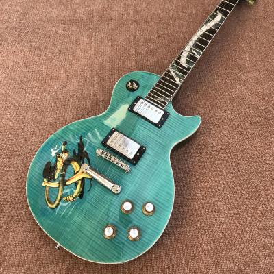 China Custom Shop New style LP Standard electric guitar, Flame Maple Top, Abalone snake inlay Rosewood Fingerboard, Free shipp for sale