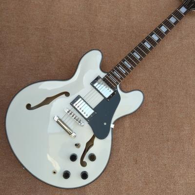 China High quality hollow body jazz electric guitar, rosewood fingerboard black binding electric guitar, free shipping for sale