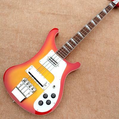 China Top quality Rick 4003 model Ricken 4 strings Electric Bass guitar in Cherry burst color Chrome hardware, Free shipping for sale