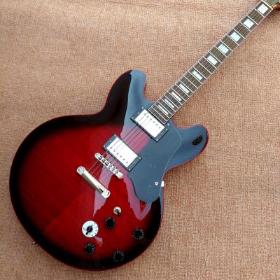 China New high quality hollow body jazz 335 electric guitar, Maple top & back Dual tone output electric guitar, free shipping for sale