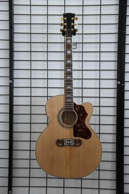 China Free shipping China handmade J2002 nature cut away electric acoustic guitar for sale