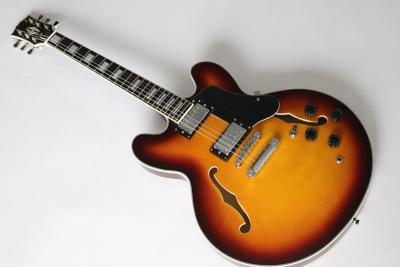China New style tobocco burst Gold hardware shark fin hollow Electric Guitar The hollow jazz guitar for sale