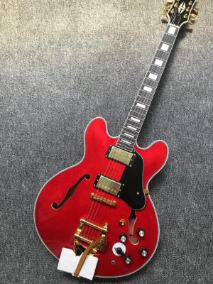 China Classic Red ES 335 Jazz Guitar bigsby tremolo system ebony fingerboard electric Jazz Guitar free shipping for sale