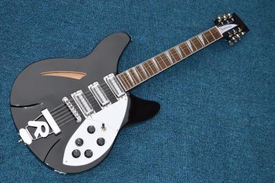 China Musical instrument professional electric guitars rickenback guitar 12 string black solid body rickenback jazz guitar for sale