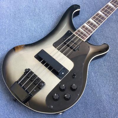 China Best Bass Top quality Rick 4003 model Ricken 4 strings Electric Bass guitar in Metal color Chrome hardware, Free shippin for sale
