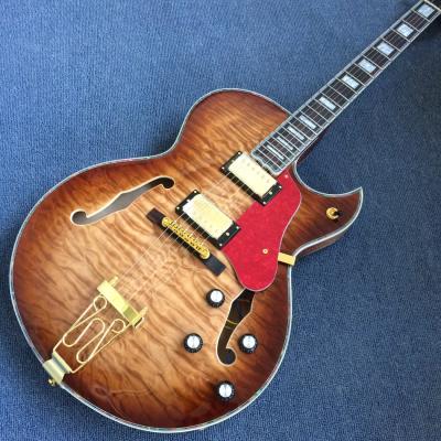 China Hollow body L-5 jazz electric guitar,Full color strip edge,Burst color Quilte Maple top ,Quilte Maple top for sale