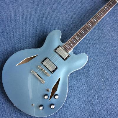 China Hollow body jazz electric guitar, Blue Jazz Guitar,Rosewood Fingerboard for sale