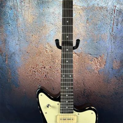 中国 2024 Deluxe Handed Fano Style Relic Electric Guitar Custom Guitar Factory Aged Black Guitar P90 Pickups 販売のため