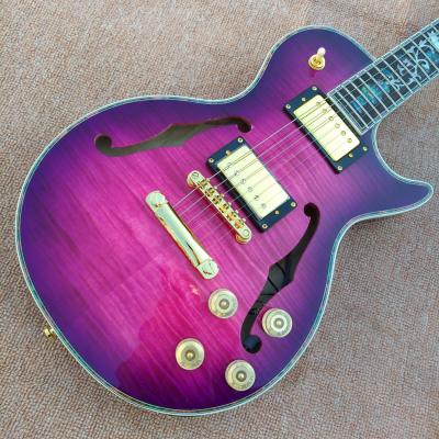 China Flame Maple Top & Back Custom LP electric guitar with Abalone binding top & back for sale