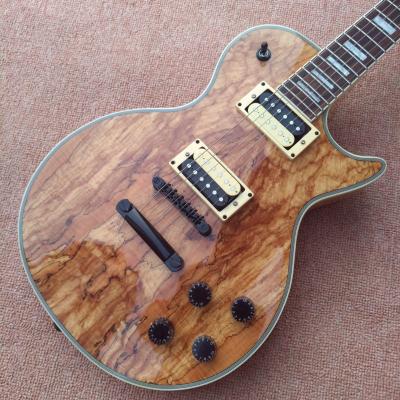 China Custom Shop Wooden Solid spalted tree wood Electric Guitar Top Musical instruments for sale