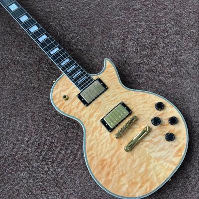 China New standard LP CUSTOM SHOP Hot sale LP custom electric guitar flame maple cover natural color gold hardware for sale