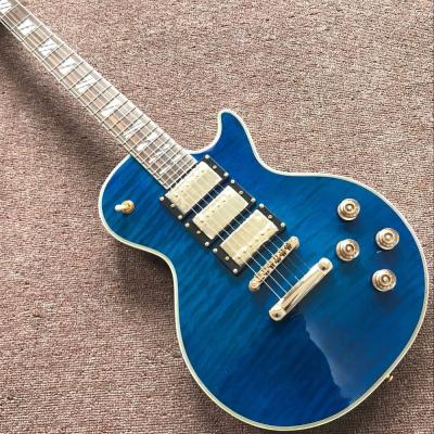 China Wholesale and Hot selling OEM Custom blue L-P superme electric guitar for sale