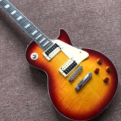China New standard LP Ebony fingerboard electric guitar, Flame Maple Top, musical instruments for sale