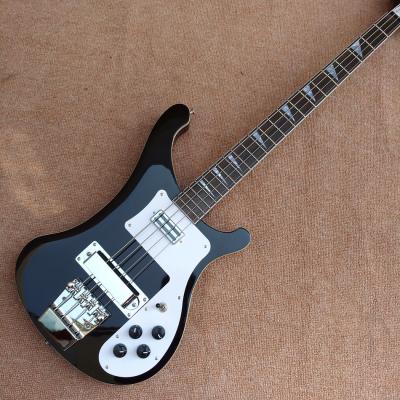 China 2018 Best Bass Top quality Rick 4003 model Ricken 4 strings Electric Bass guitar in black color, Chrome hardware for sale