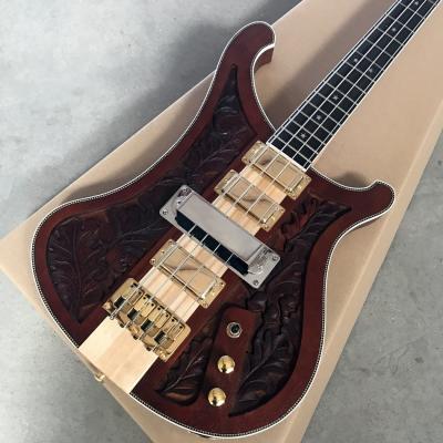China 2018 new style high quality custom of carving high-quality custom 4 string bass guitar, ebony fingerboard for sale