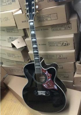 China 2018 black cutaway G200 acoustic guitar handmade spruce top single cut GB200 electric acoustic guitar for sale