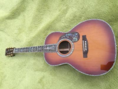 China Custom 000 Deluxe classic acoustic guitar,Solid Spruce top,Real Abalone binding,39 inch Ebony fingerboard Guitar for sale