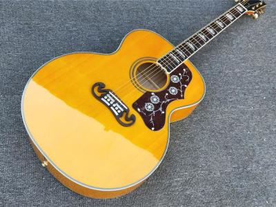 China Tiger Flame Maple G200vs Acoustic Guitar / Factory New 43 inch Yellow G200 classical Acoustic Guitar for sale
