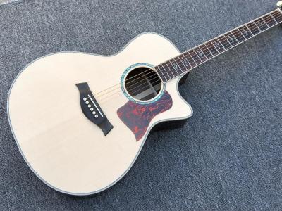 China Cutaway 814 Classical acoustic guitar / 2018 Factory custom Log color Solid spruce top Acoustic Guitar for sale