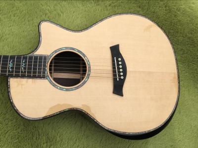 China Cutaway 814s acoustic guitar,Solid spruce top,Ebony fingerboard,Real Abalone inlays and binding body cut for sale