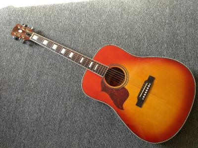 China Left hand Acoustic guitar Cherry Sunburst hummingbird Acoustic Guitar+Factory customization for sale