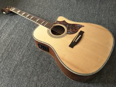 China Factory customization Solid Spruce Top Mt D45c Cutaway Electric Acoustic Guitar for sale