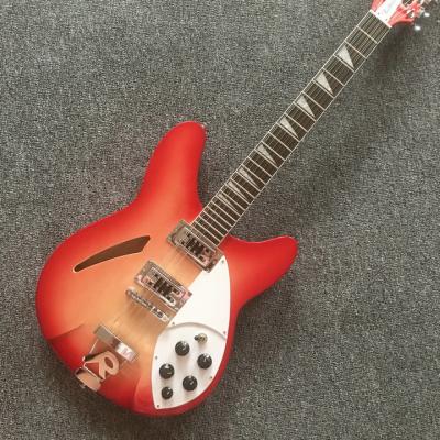 China Cherry red 24 frets and12 strings Rickenback 360 electric jazz guitar semi hollow Ricken 330 jazz guitar for sale