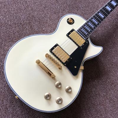 China Guitar recording video appreciation custom mahogany black or cream lp custom electric guitar gold hardware for sale