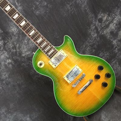 China LP Custom Electric Guitar, Head and Body with Flaming Maple top for sale