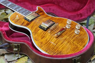 China Custom double Tiger Flame Maple top supreme LP Electric Guitar golden hardware for sale