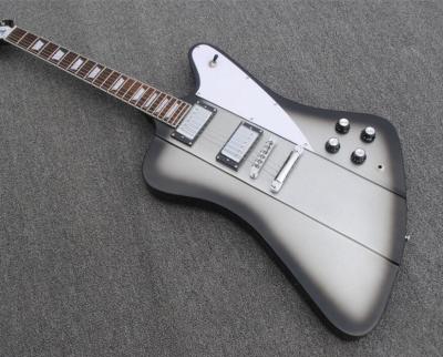 China Lines up silver top Firebird Electric Guitar set-in neck style firebird custom guitar black edges firebird for sale