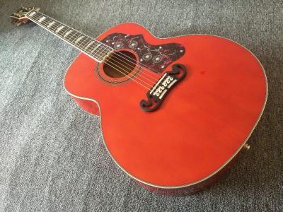 China customization G200 Acoustic Guitar Flame red Top Solid spruce maple Tiger stripes Body Guitar for sale