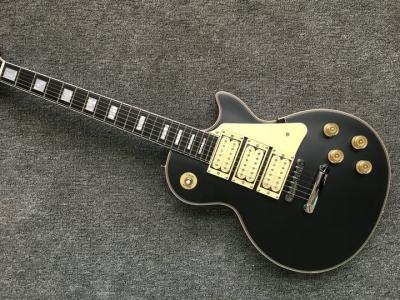 China Flame Top matte black Color LP 3 Pickups Ace Frehley Budokan Vintage Electric Guitar for sale