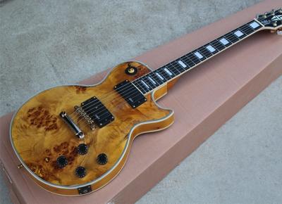 China Custmosized Yellow Brown Electric Guitar with EMG Pickups Musical Instruments Sales for sale