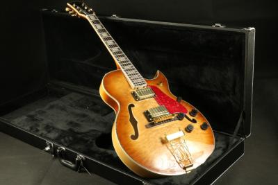 China High Quality teaburst thick hollow body block inlay single cutaway electric guitar Guitar for sale