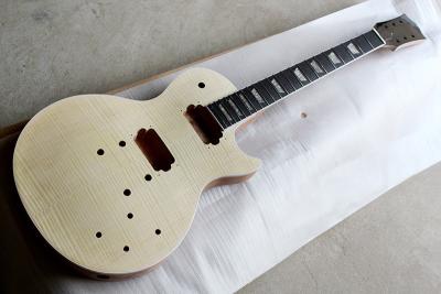 China Custom LP Electric Guitar Kit(Parts) with Mahogany Body and Neck,Flame Maple Veneer,Carhrome Hardwes,DIY Guitar for sale