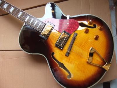 China Custom jazz hollow electric guitar L-5 Jazz Electric Guitar Semi Hollow Body In Sunburst for sale