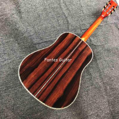 China Custom Solid Cocobolo Back Side Real Abalone Inlay D Body Dreadnought Acoustic Guitar in Sunburst Color en venta